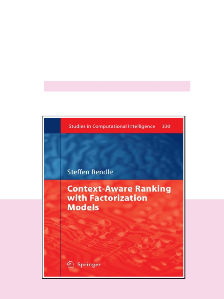 Contextaware Ranking With Factorization Models Rendle Steffen Kindle ...