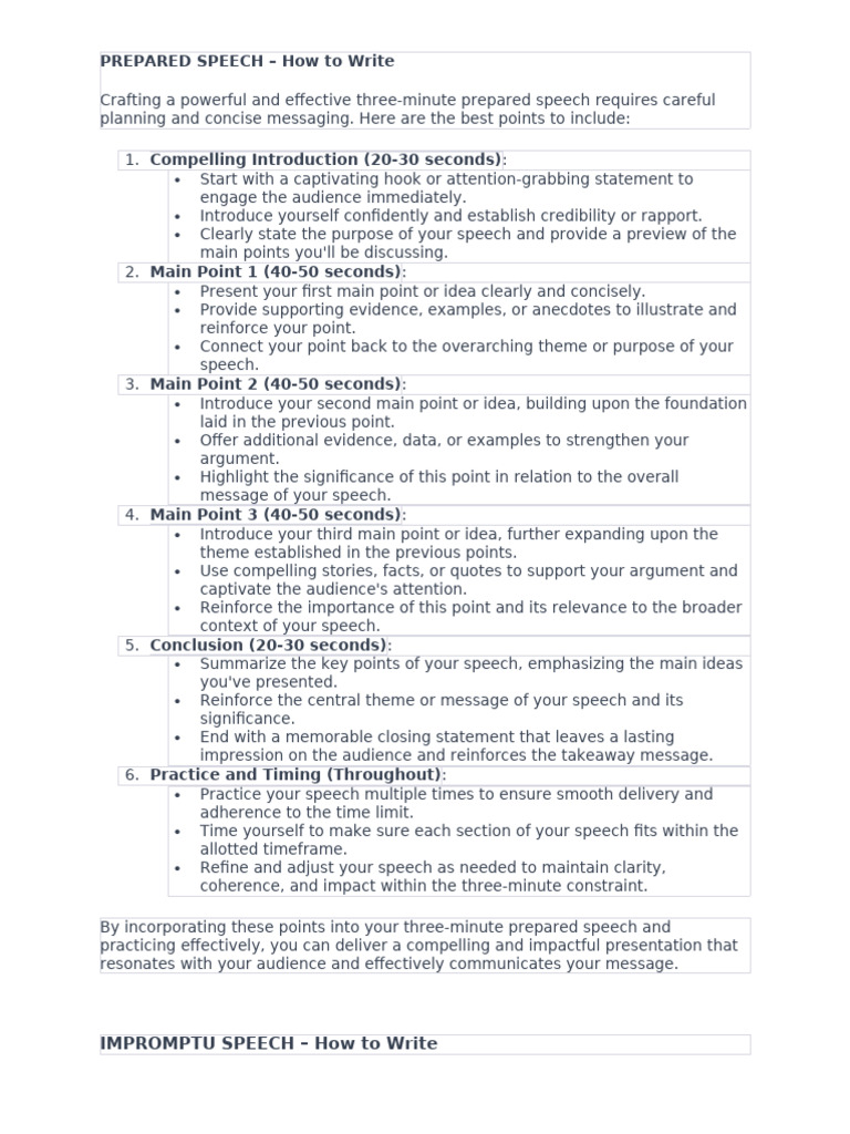 Prepared Speech - How to Write | PDF | Human Communication | Communication