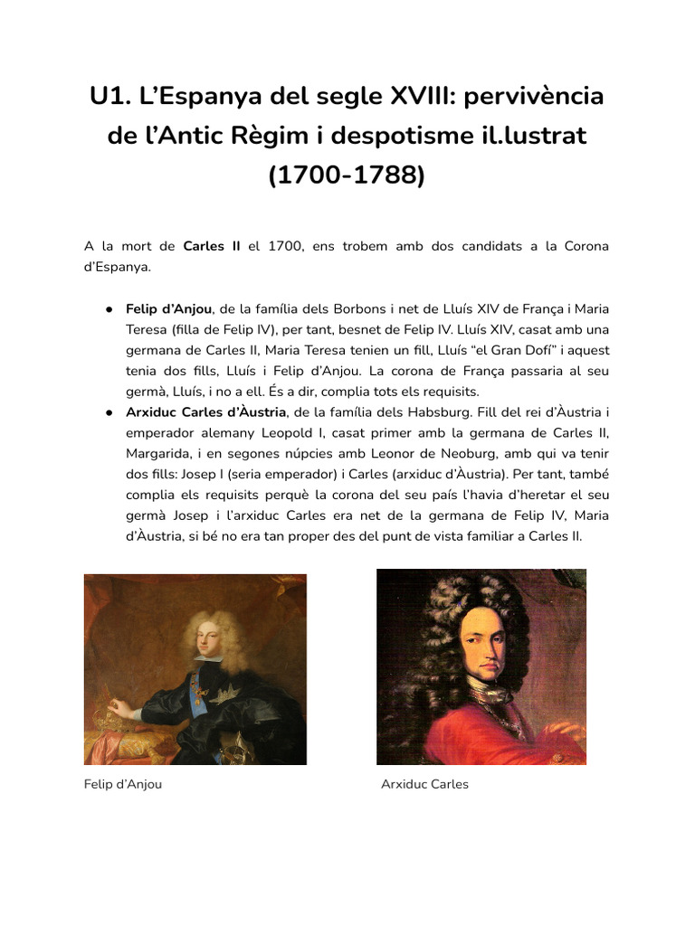 U1 L’Espanya Del Segle XVIII_pdf | PDF