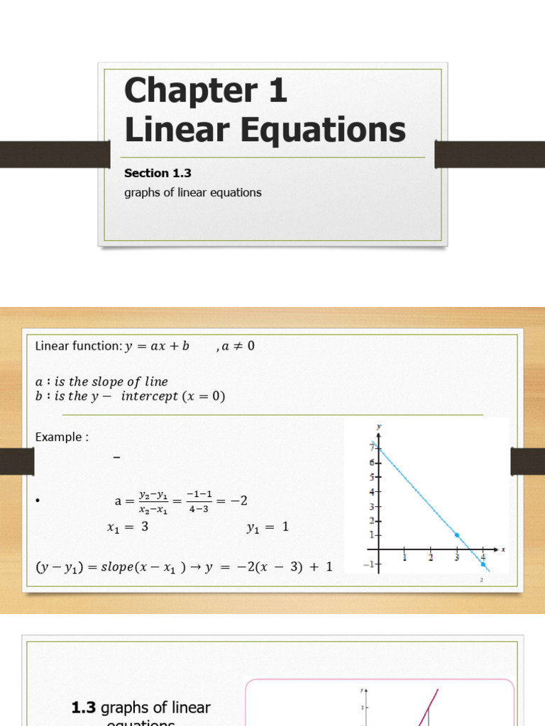 Ch.01 Linear Equations-Section 1.3-Graphs of Linear Equations-examples ...