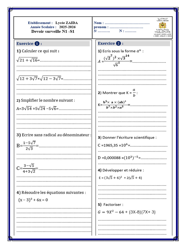 Devoir SUuuuuR 3APIC 1 | PDF