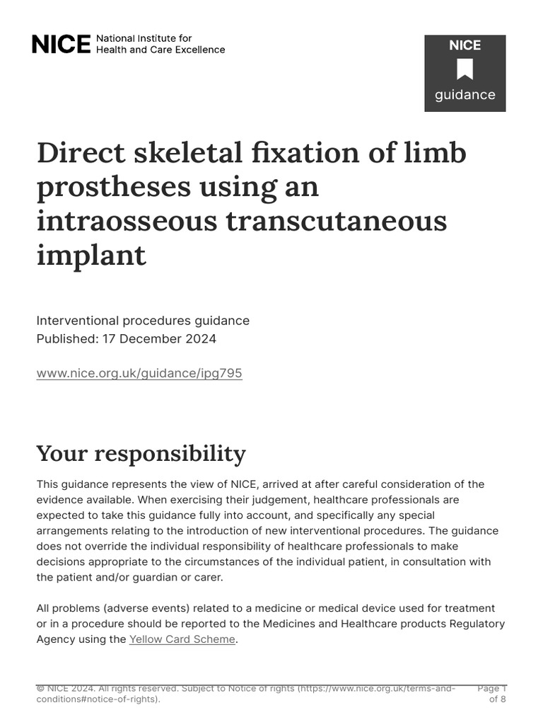 Direct Skeletal Fixation of Limb Prostheses Using an Intraosseous ...