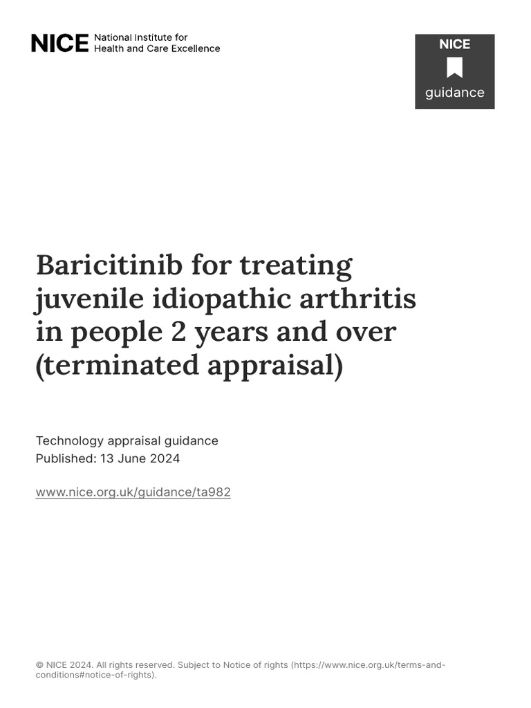 Baricitinib for Treating Juvenile Idiopathic Arthritis in People 2 ...