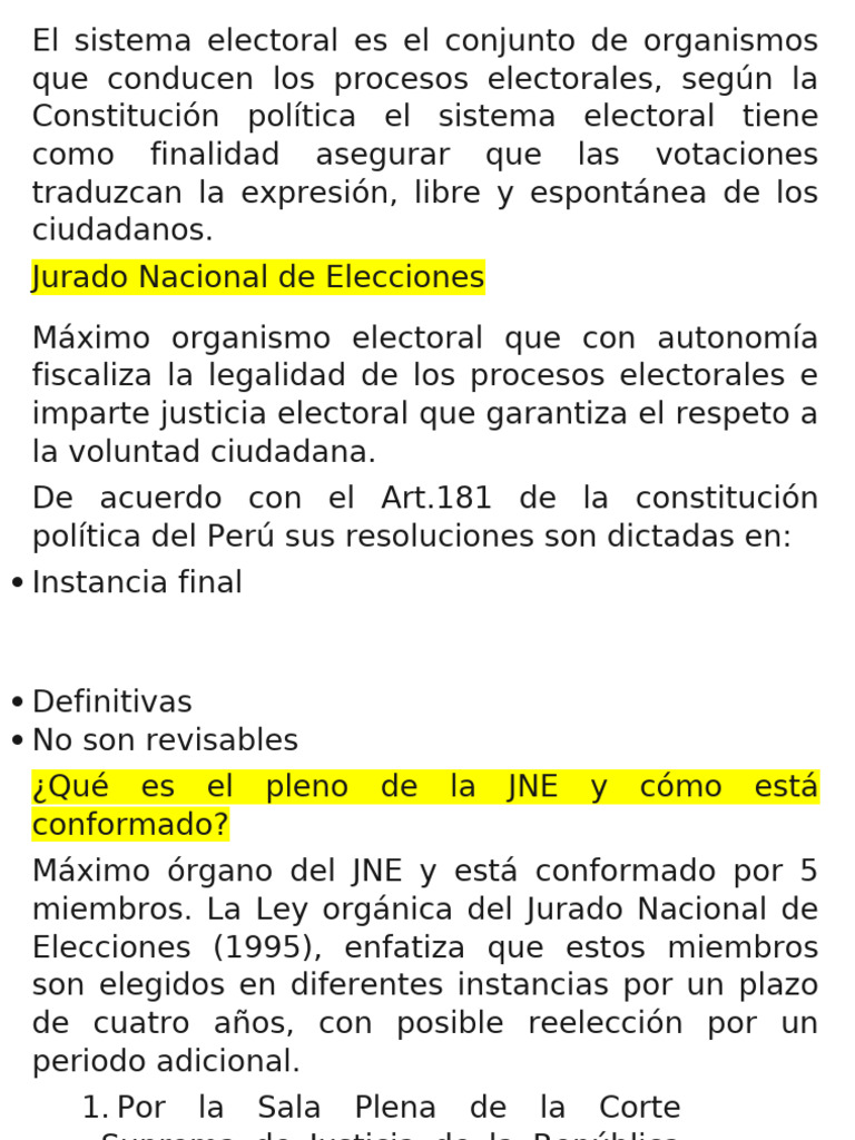 El Sistema Electoral Es El Conjunto de Organismos Que Conducen Los ...