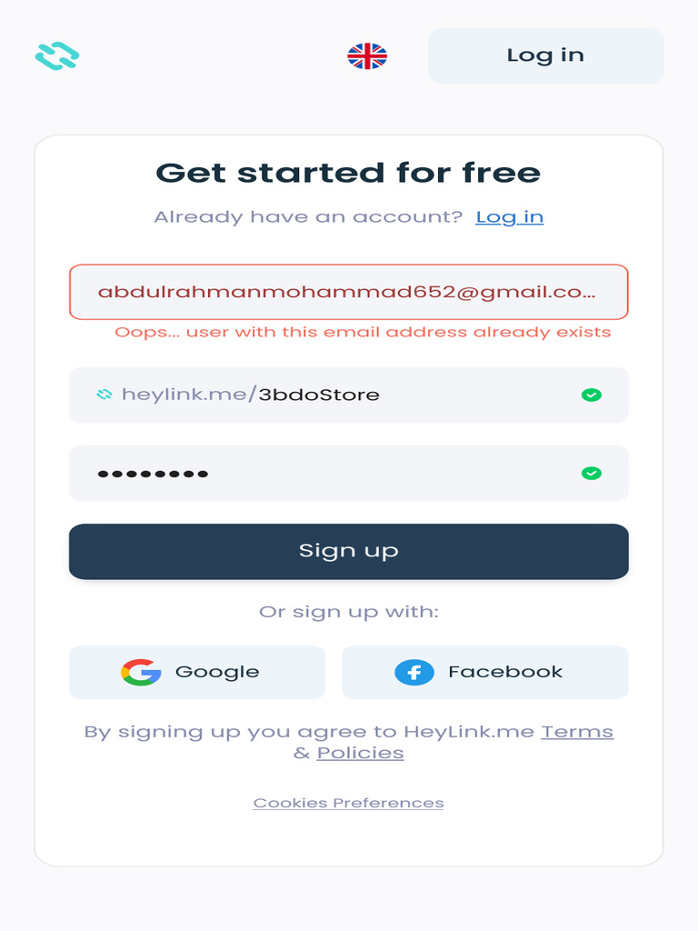 Sign Up HeyLink - Me | PDF