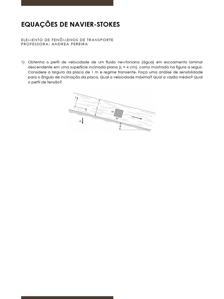 Equações de Navier-Stokes | PDF