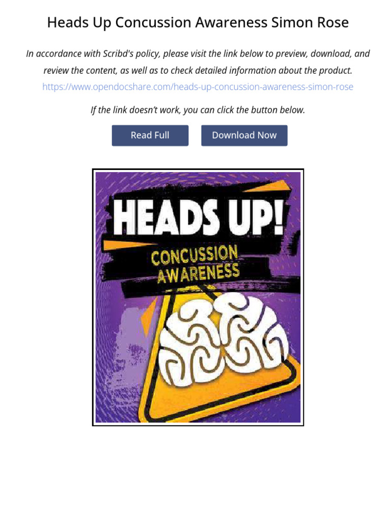 Heads Up Concussion Awareness Simon Rose | PDF