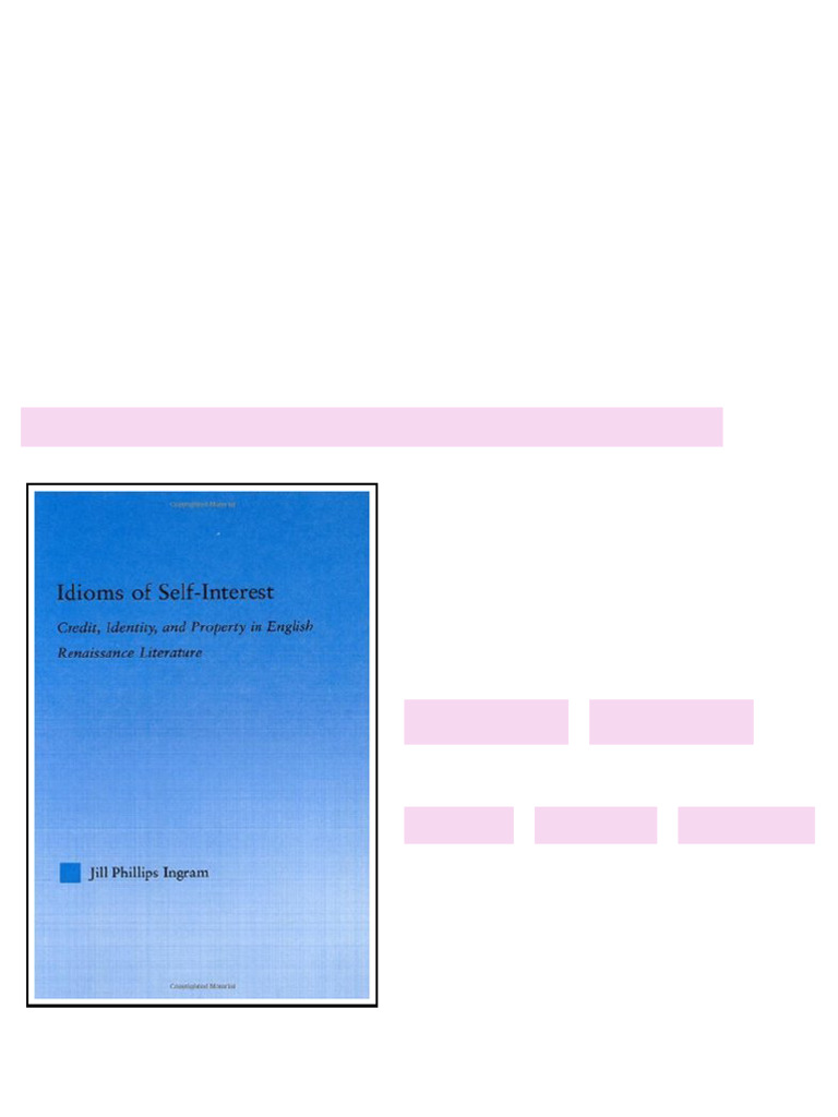 (Ebook) Idioms of Self-Interest: Credit, Identity, and Property in ...