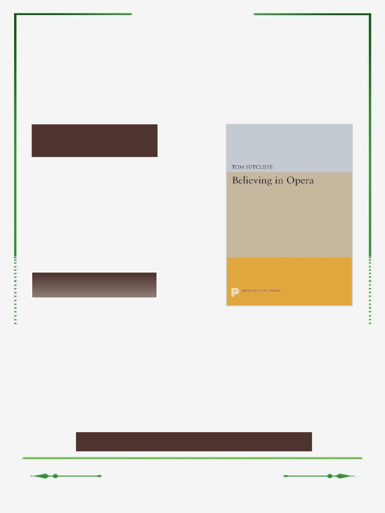 Believing in Opera Tom Sutcliffe ebook digital reading kit | PDF ...