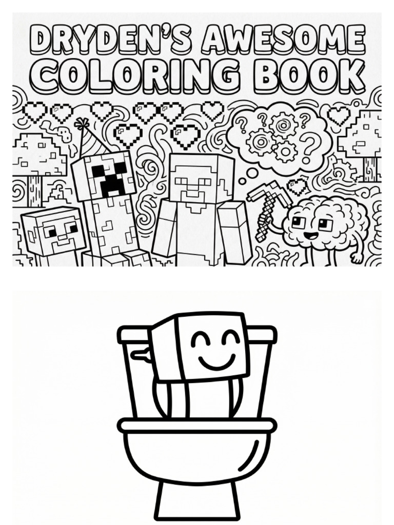 Dryden Minecraft Brain Rot ColoringBook | PDF
