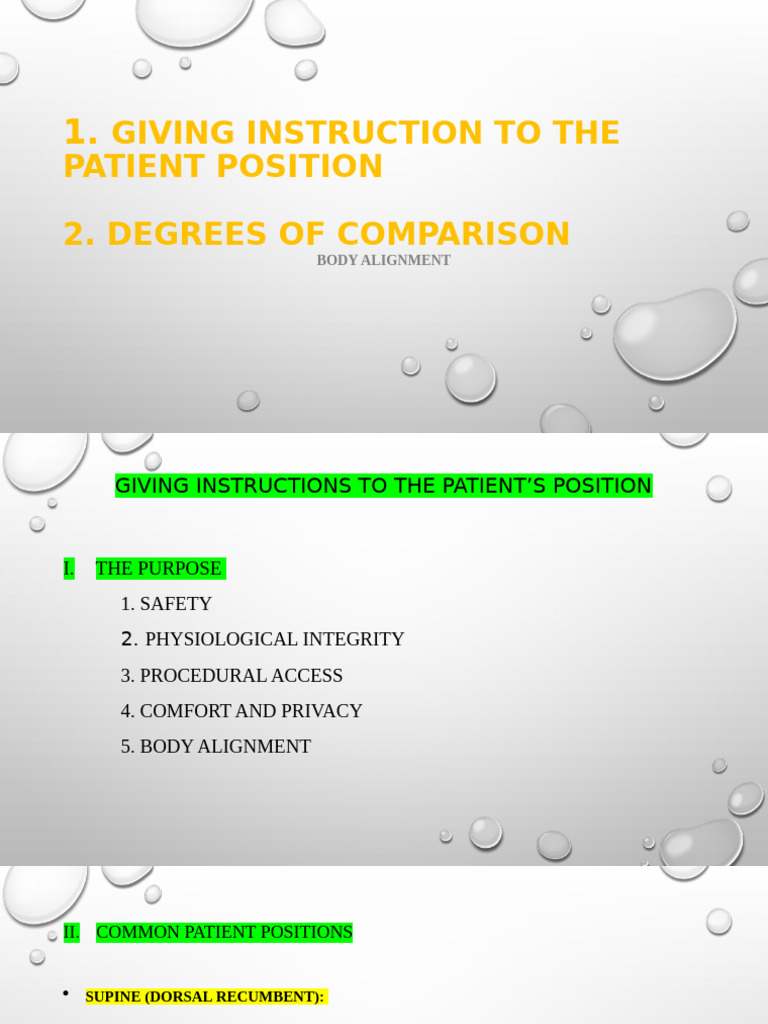 Patient Positioning and Instruction Guide | PDF | Medical Specialties ...