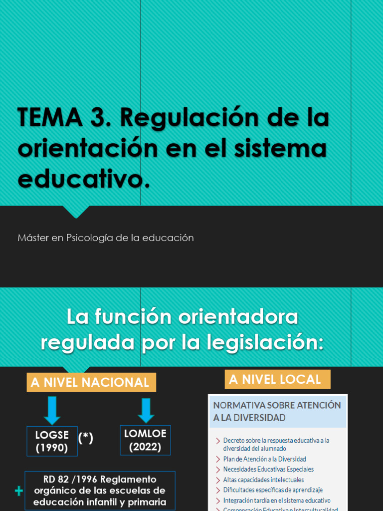 Tema 3 Modelo Organizativo Orientacion EOEP | PDF | Maestros | Evaluación