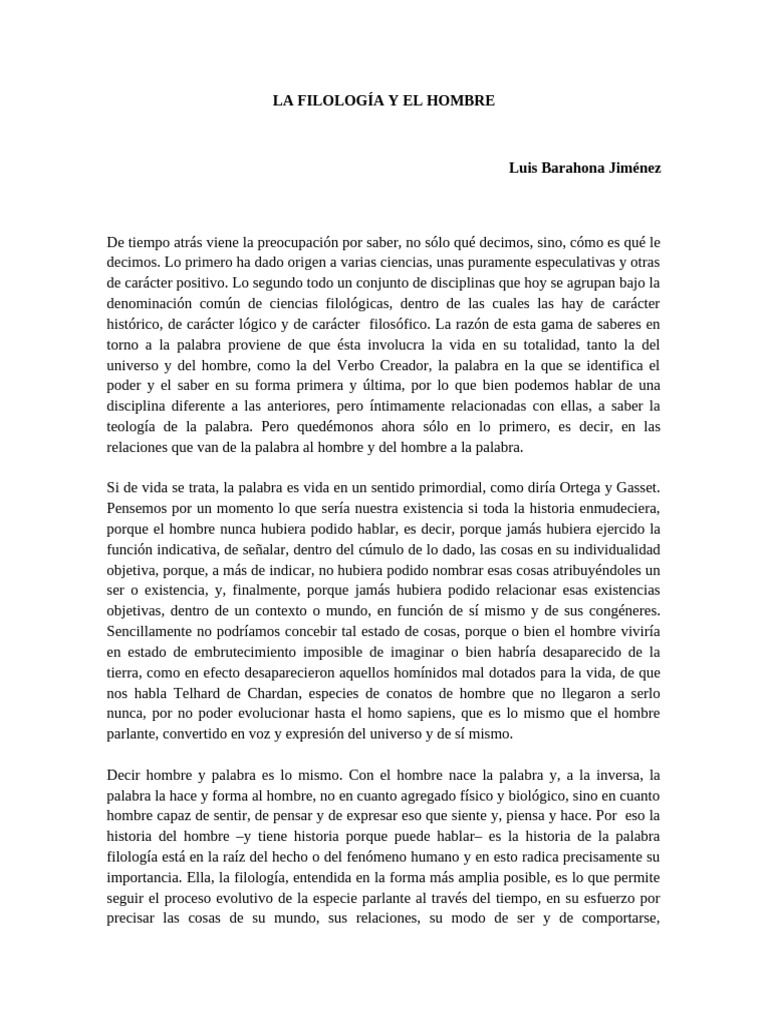 La Filología: Clave del Desarrollo Humano | PDF | Filología | Artes del ...