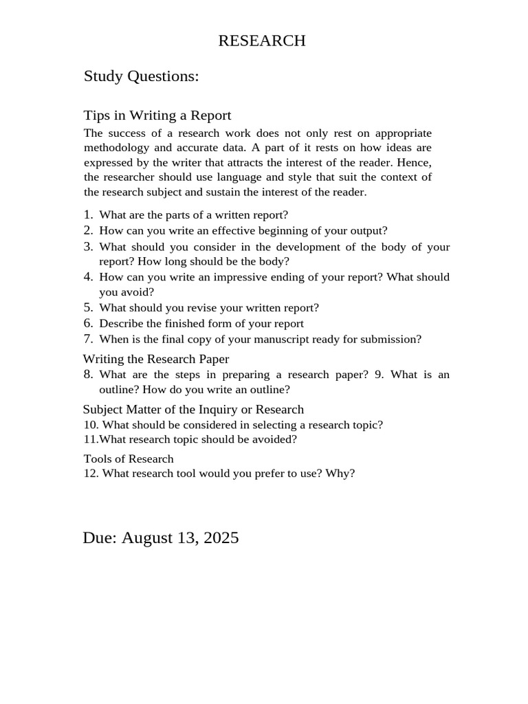 Midterm Handout Research Ay2025 2026 | PDF | Cognition