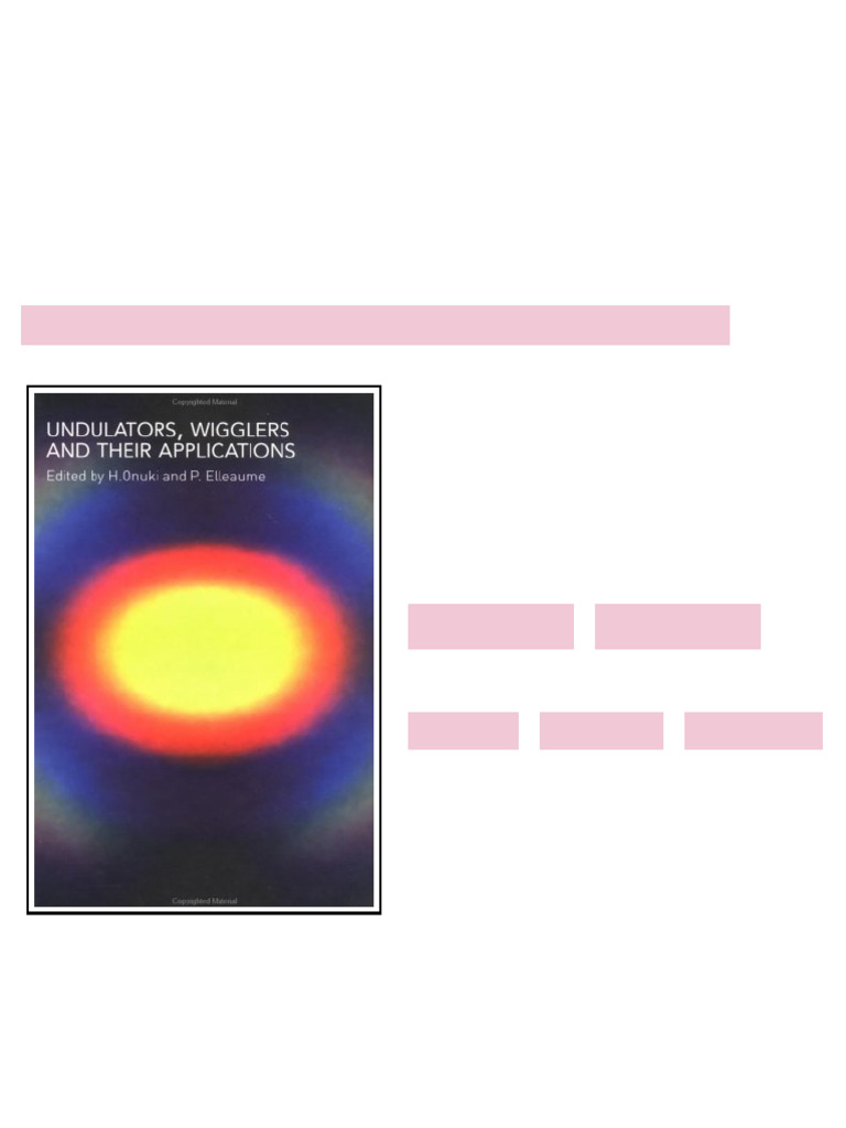 (Ebook) Undulators, Wigglers and Their Applications by Hideo Onuki ...