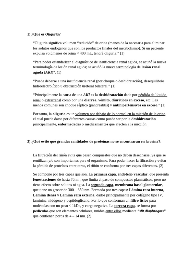 Oliguria: Causas y Diagnóstico Renal | PDF | Especialidades Medicas ...
