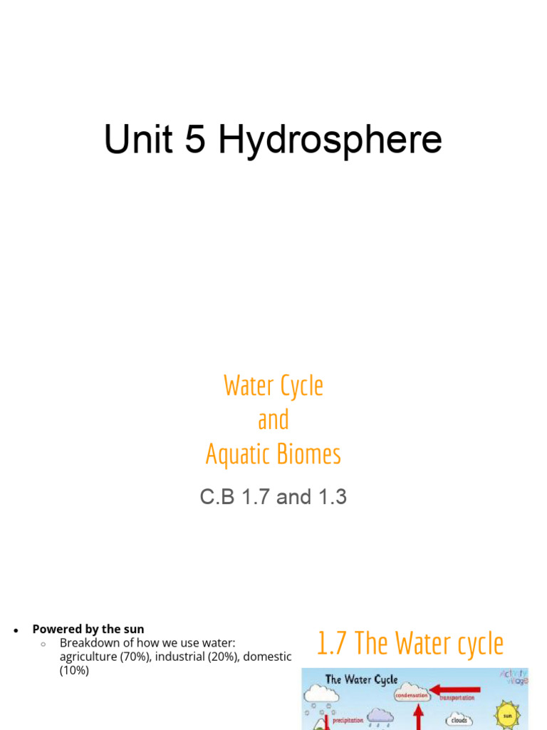 Water Cycle and Aquatic Biomes Overview | PDF | Sewage Treatment ...