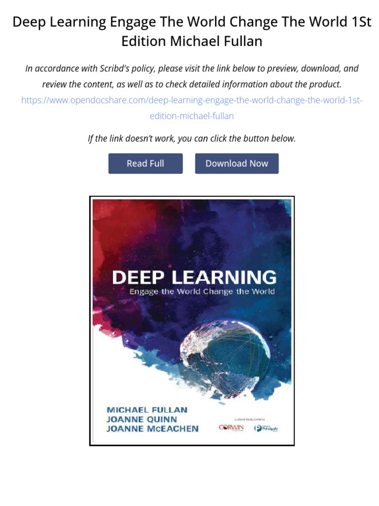 Deep Learning Engage the World Change the World 1st Edition Michael ...