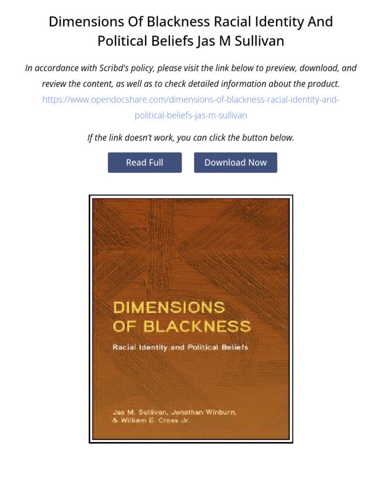 Dimensions of Blackness Racial Identity and Political Beliefs Jas M ...
