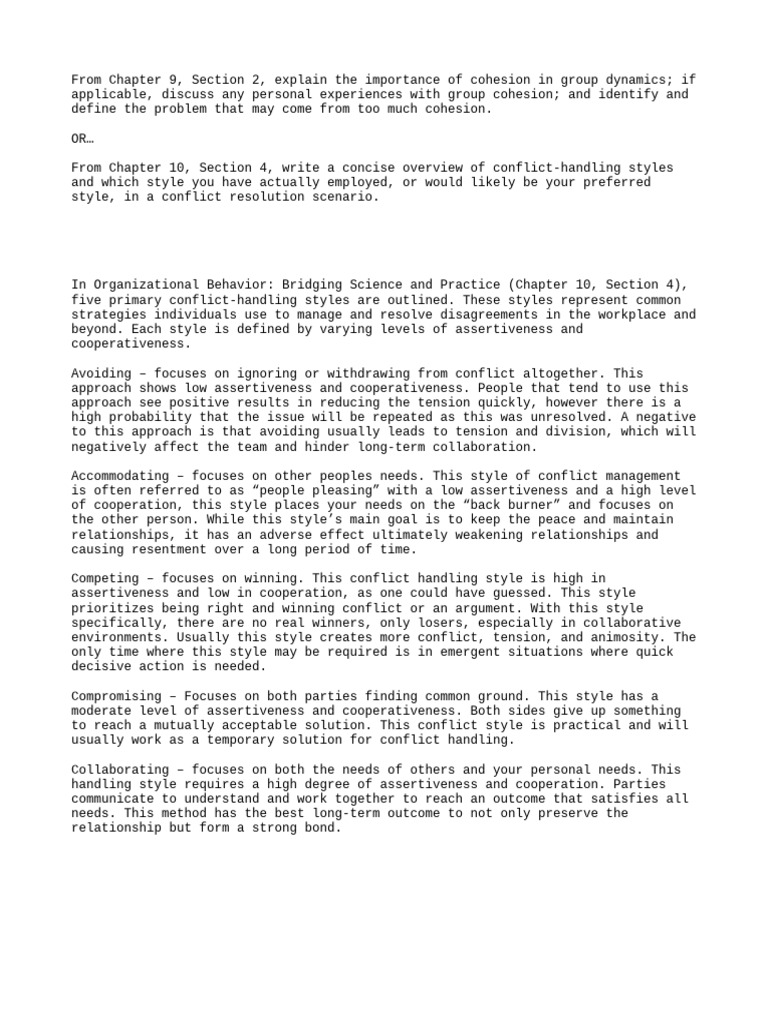 From Chapter 9, Section 2, Explain | PDF | Conflict Resolution ...