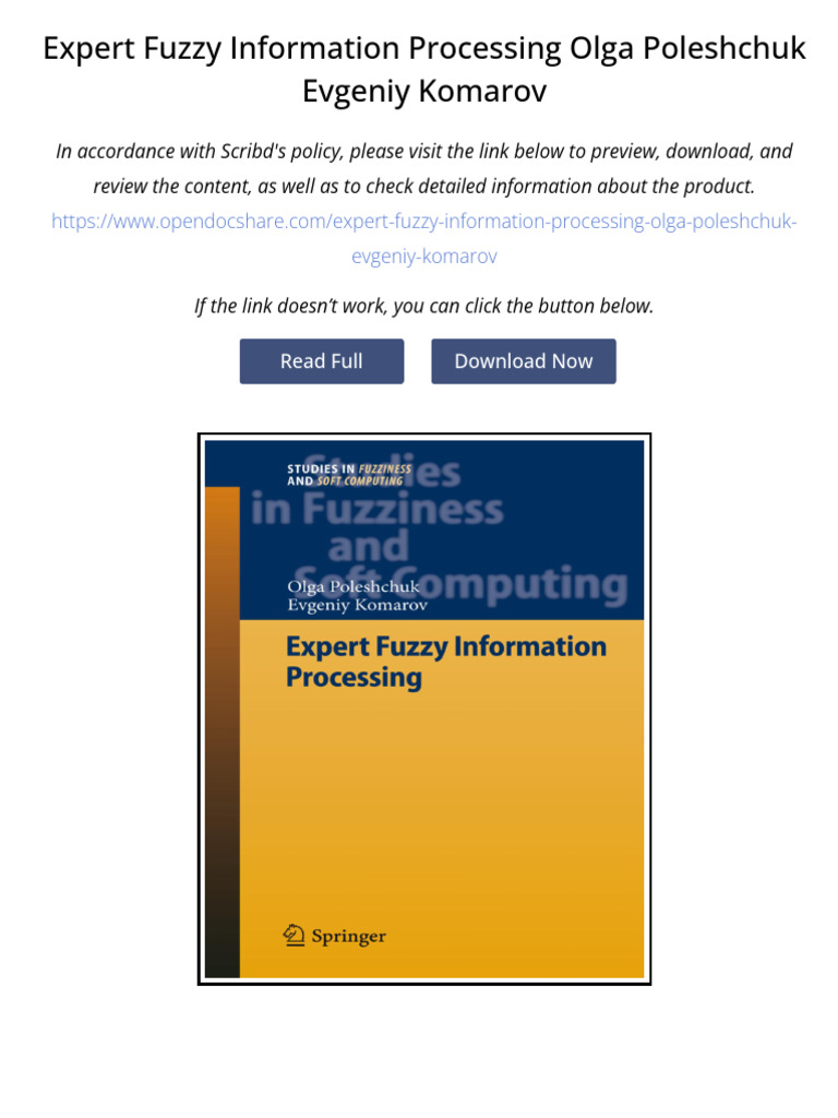 Expert Fuzzy Information Processing Olga Poleshchuk Evgeniy Komarov ...