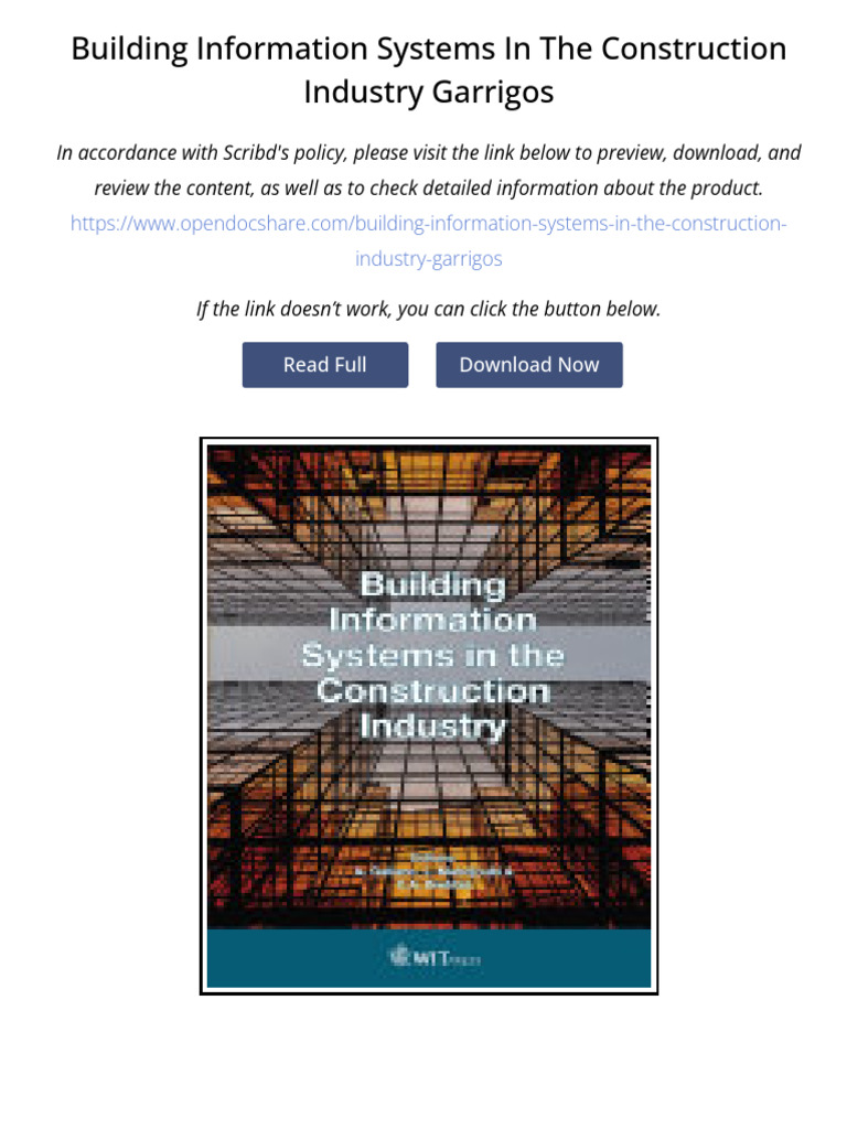 Building Information Systems in the Construction Industry Garrigos ...