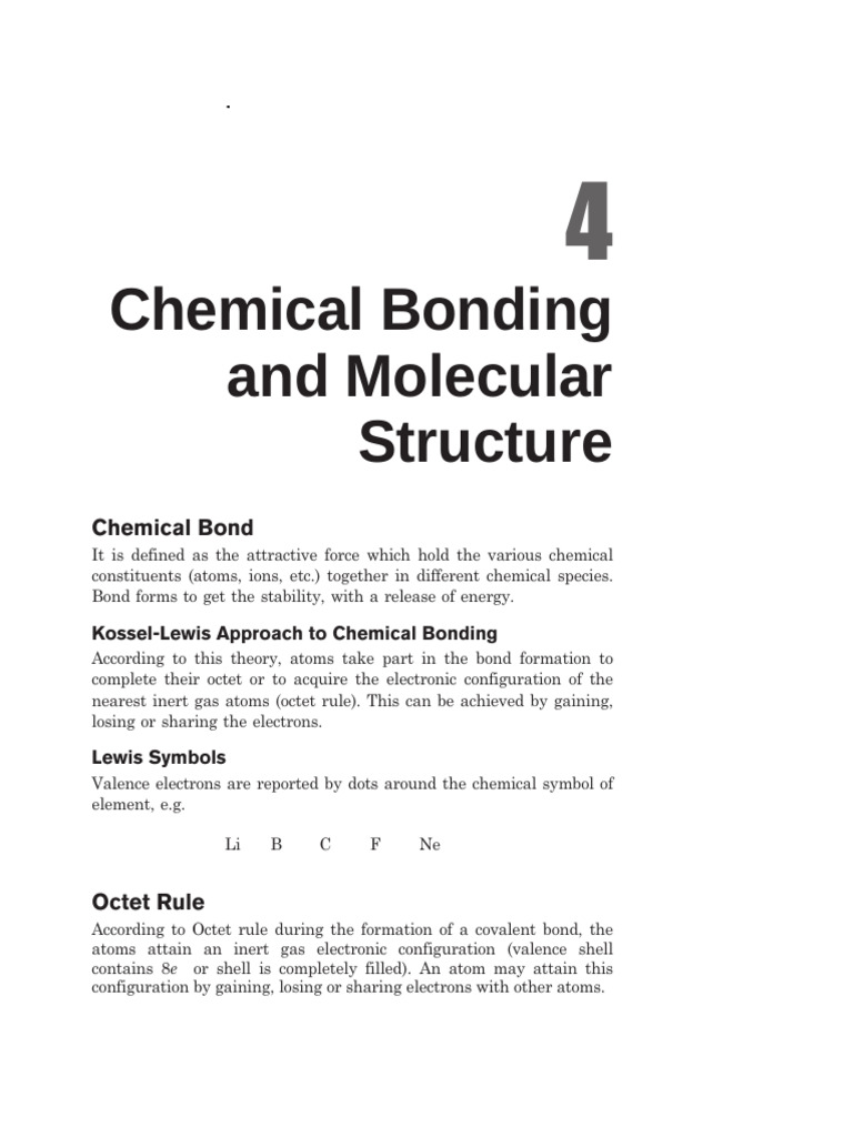 Chemical Bonding | PDF | Molecular Orbital | Chemical Bond