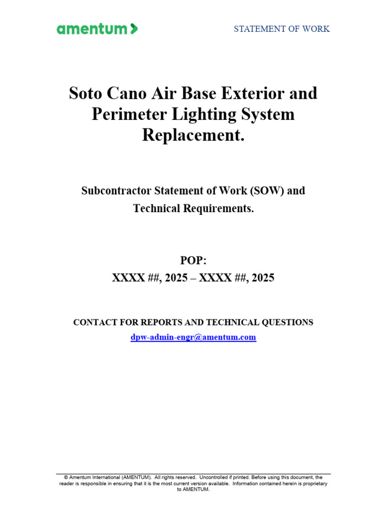 SOW Replace Exterior Perimeter Lights | PDF | Electrical Wiring ...