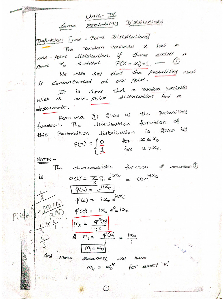 Probability UNIT - 4 | PDF