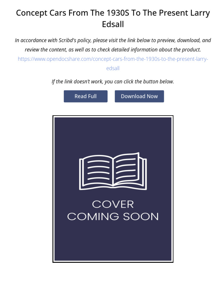 Concept Cars From The 1930s To The Present Larry Edsall | PDF | Vehicle ...