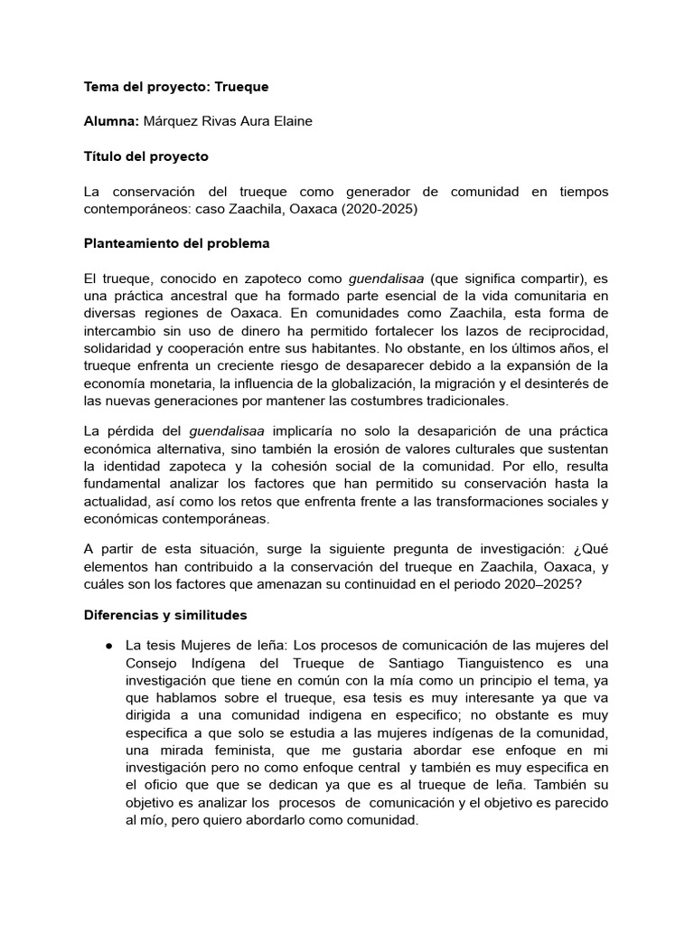 Tema Del Proyecto_ Trueque (1) (3) | PDF | Permuta | México