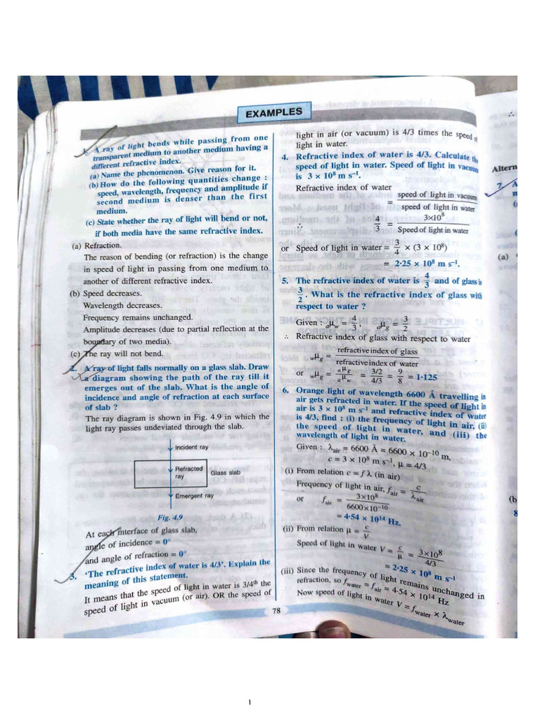 Light Example Numericals | PDF