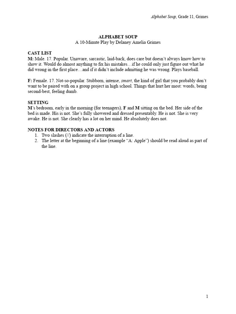 Alphabet Soup by Delaney Amelia Grimes | PDF