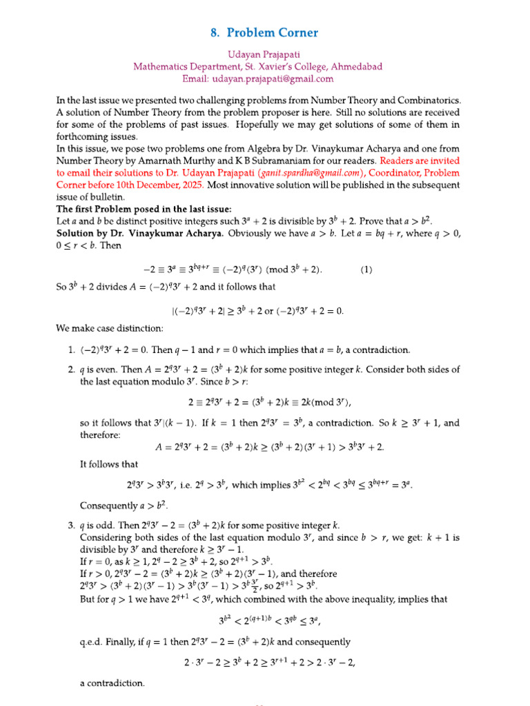 TMC October 2025 Problem Corner | PDF
