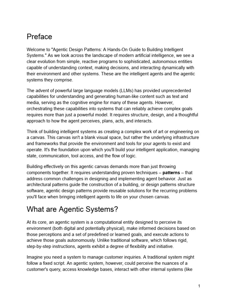 Agentic Design Patterns for Intelligent Systems | PDF | Artificial ...