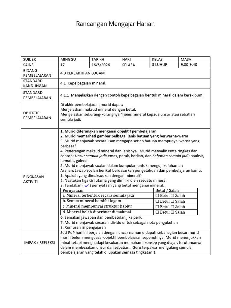 m17_erph Sains Tingkatan 3 | PDF