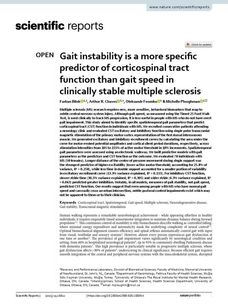 Bilek, 2025 - Gait Instability Is A More Specific Predictor of ...