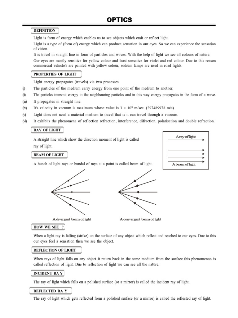 Understanding Light and Its Properties | PDF | Mirror | Sphere