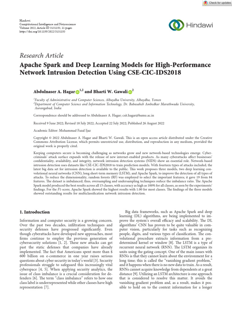 Apache Spark and Deep Learning Models For High-Performance | PDF ...