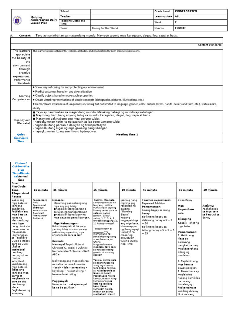 Kinder New DLL Week32 Day4 | PDF