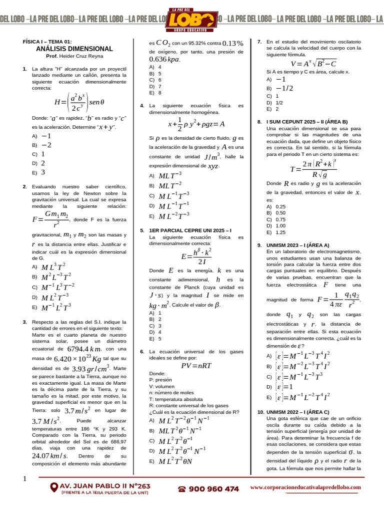 MODULO FÍSICA - PARTE 01 - PROF. HEIDER CRUZ REYNA - CICLO MARZO ...