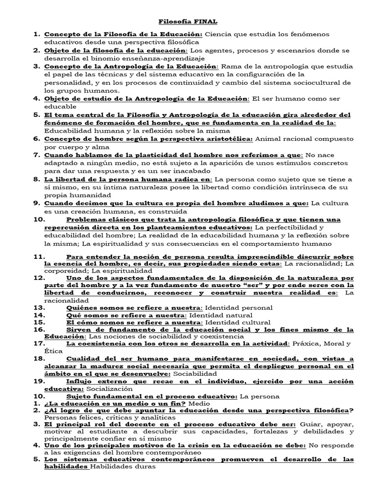 Filosofía y Antropología de la Educación | PDF | Realismo filosófico ...