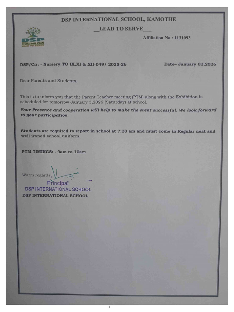 PTM Circular Jan 3,2026 | PDF