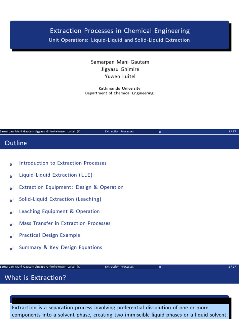 Chemical Engineering Extraction Methods | PDF | Phase (Matter) | Solubility