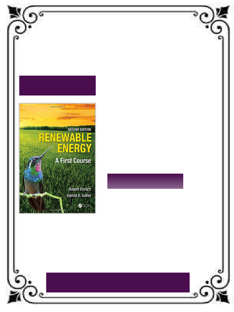 Renewable Energy, Second Edition: A First Course Robert Ehrlich eBook ...