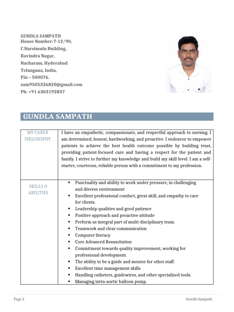 GUNDLA SAMPATH | PDF | Nursing | Health Care