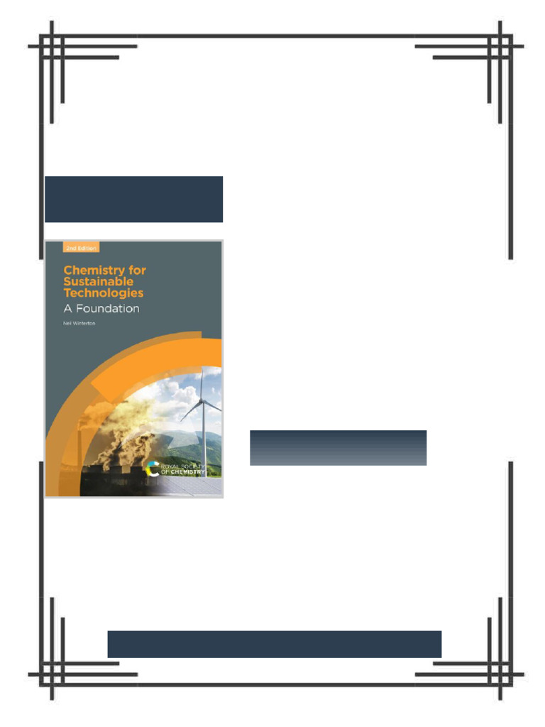 Chemistry for Sustainable Technologies 2nd Edition Neil Winterton eBook ...