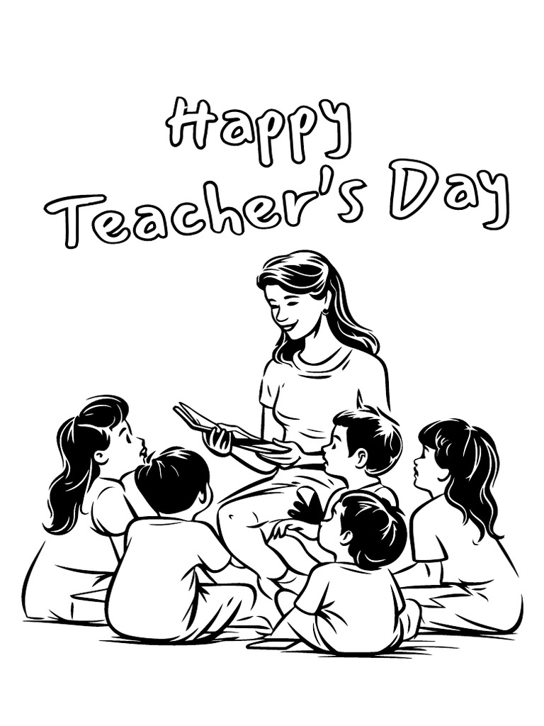 Teacher's Day Coloring Page | PDF