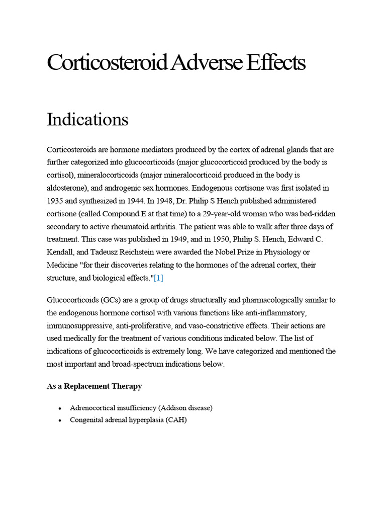 Corticosteroid Adverse Effect | PDF | Medicine | Medical Specialties
