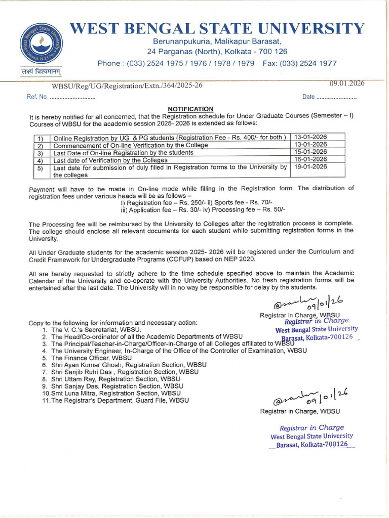 UG Registration Extension | PDF